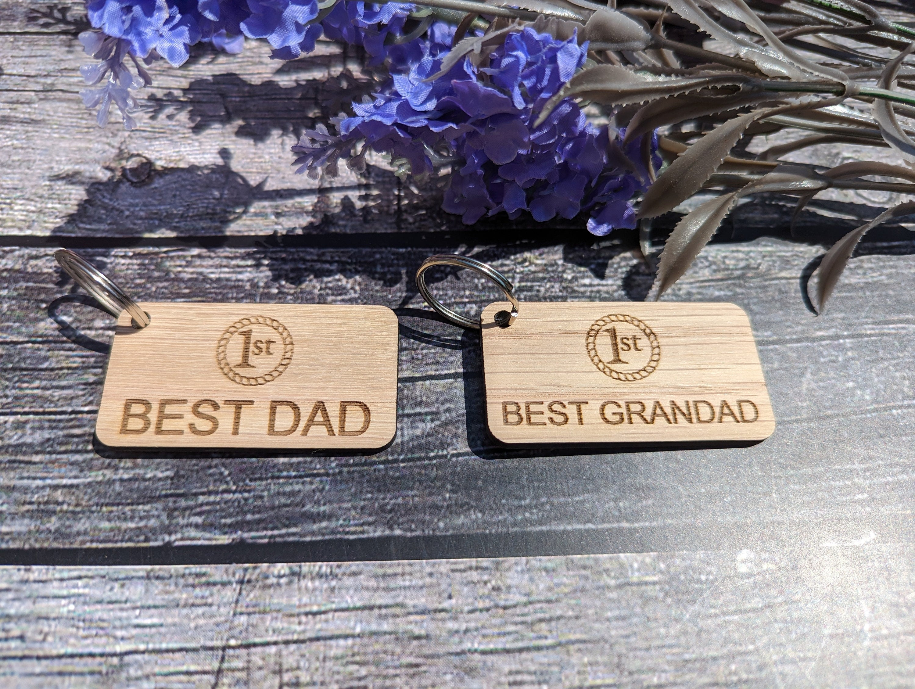 Best Dad & Best Grandad Keyrings, Birthday Gift for Dad, Grandad ...