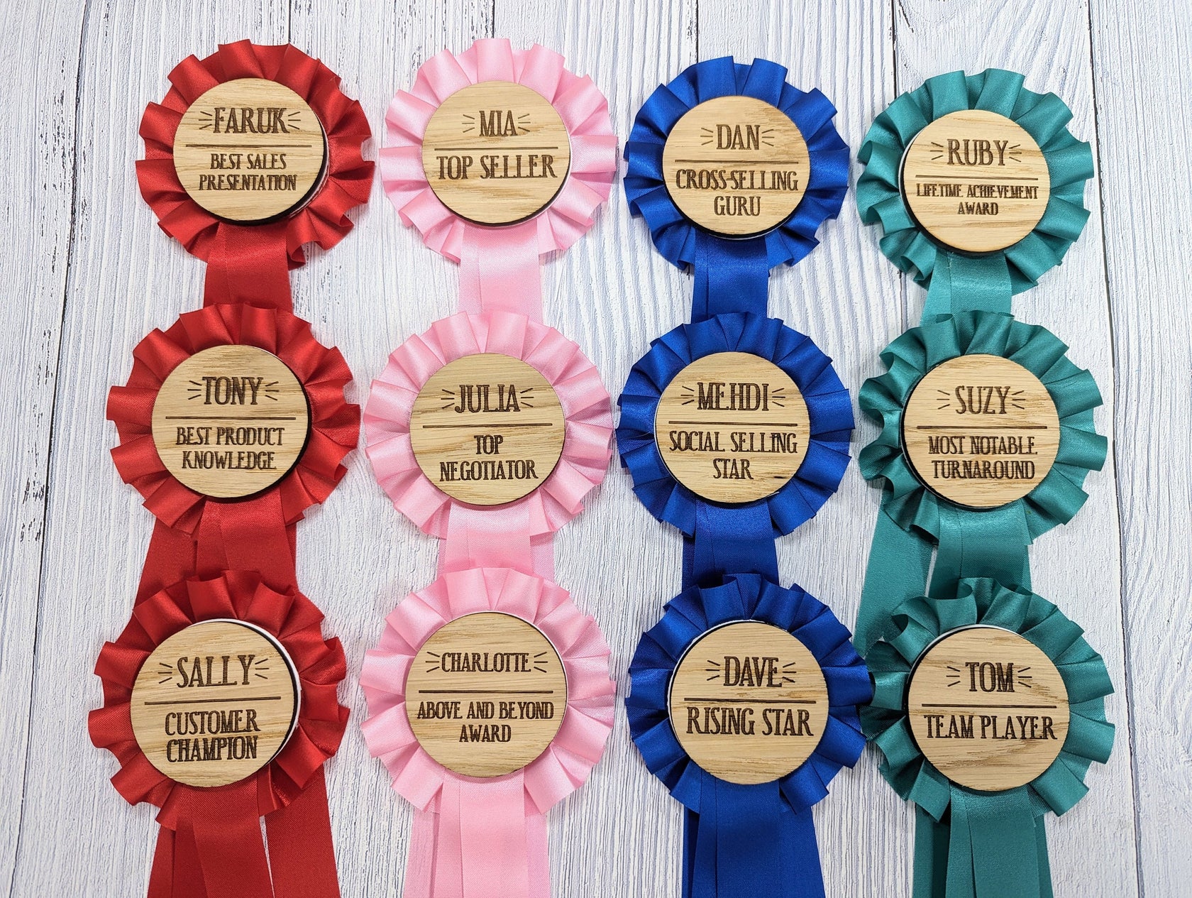 Elegant Wooden Sales Awards Rosette - Recognize Success – CherryGroveCraft