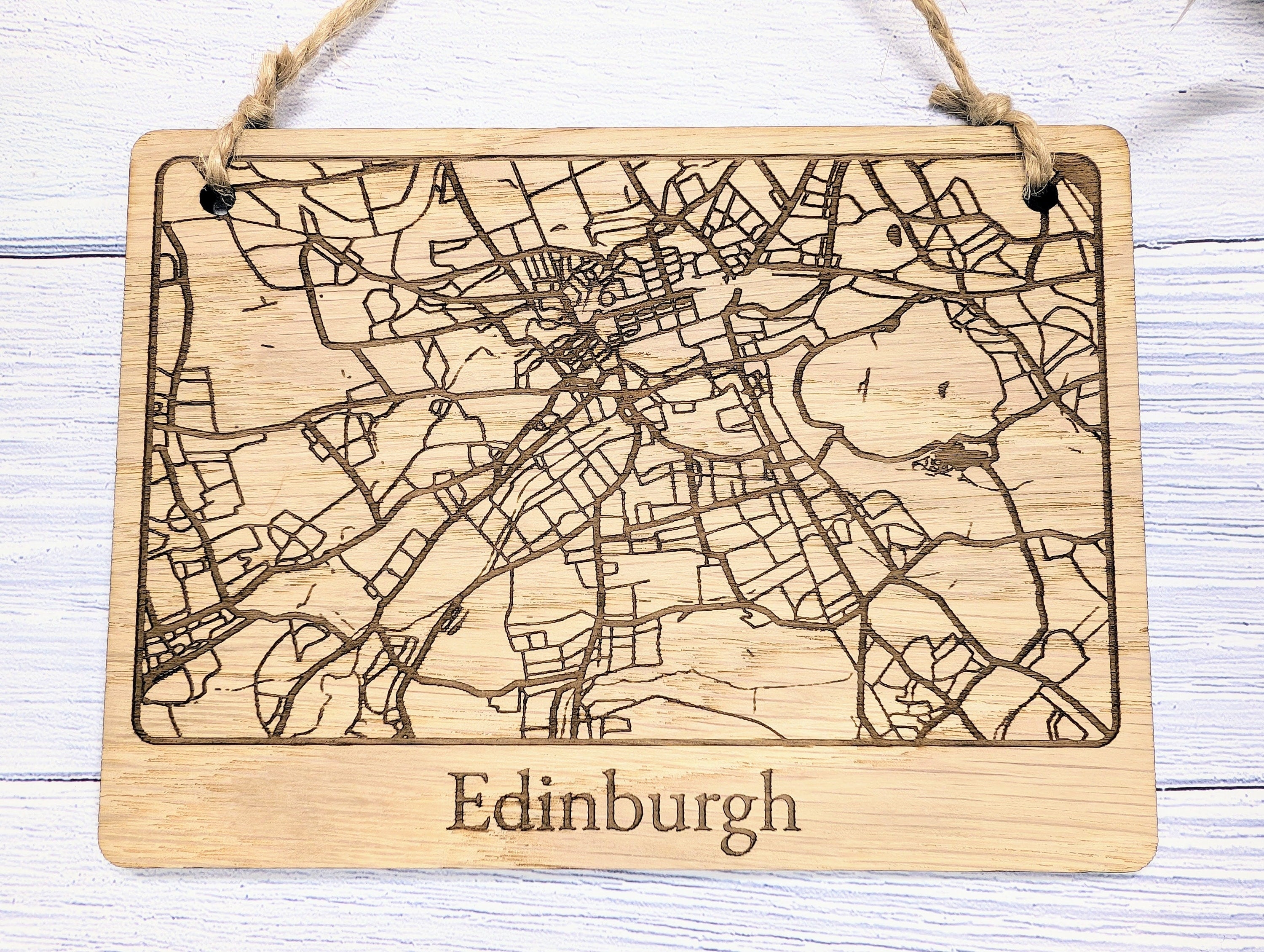 Handcrafted Edinburgh Wooden Map Wall Art - Unique Decor – CherryGroveCraft