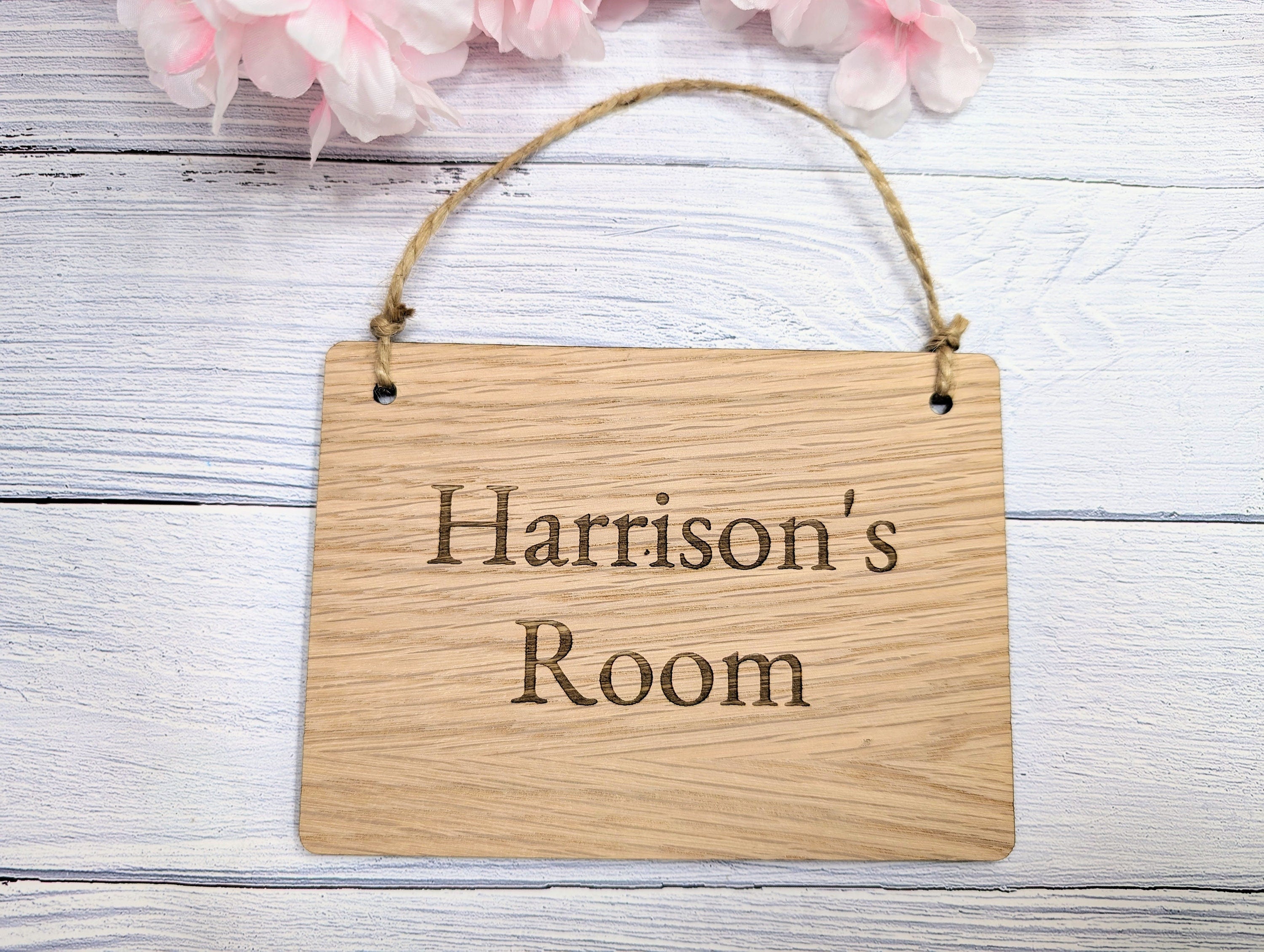 Custom Name Oak Veneer Door Sign for Kids' Rooms – CherryGroveCraft