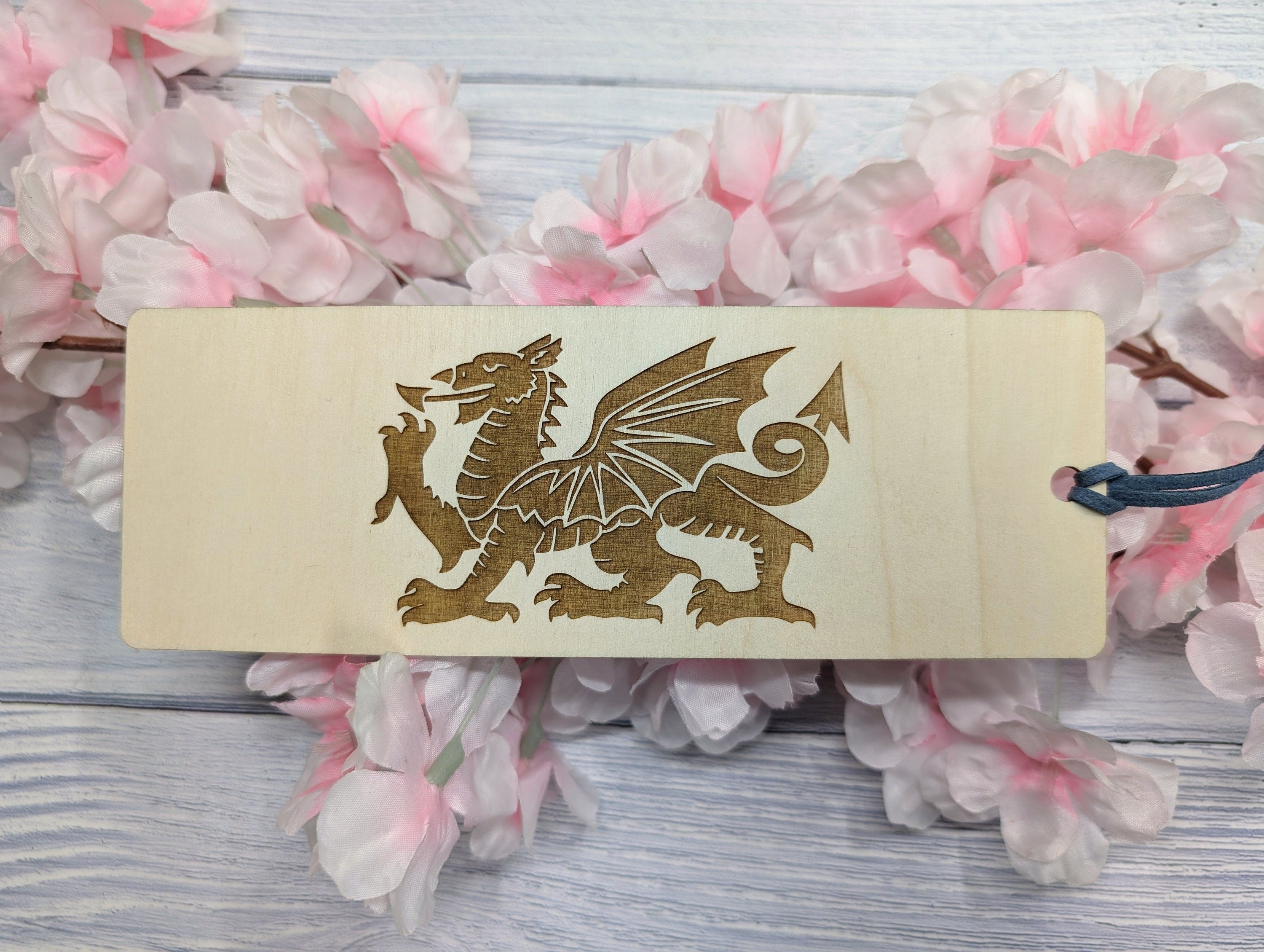 Welsh Dragon Engraved Wooden Bookmark - CherryGroveCraft