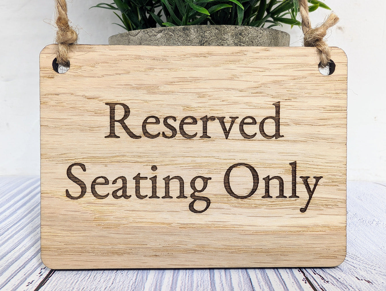 Reserved Seating Only Wooden Sign - Elegant Indoor Signage - Available ...