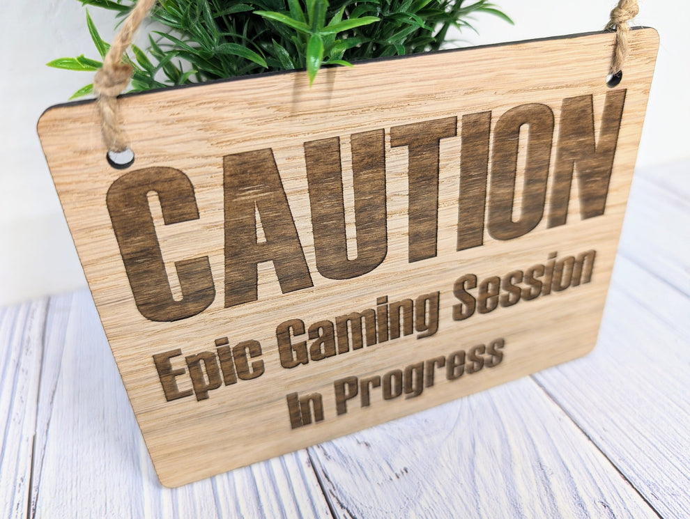 Warning Epic Gaming Session Sign - Durable & Stylish Decor ...
