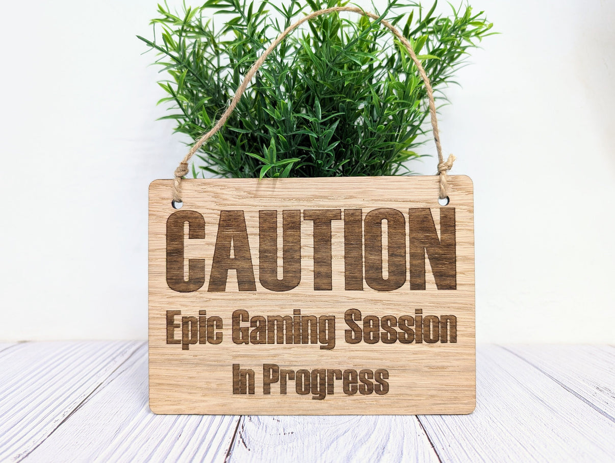 Warning Epic Gaming Session Sign - Durable & Stylish Decor ...