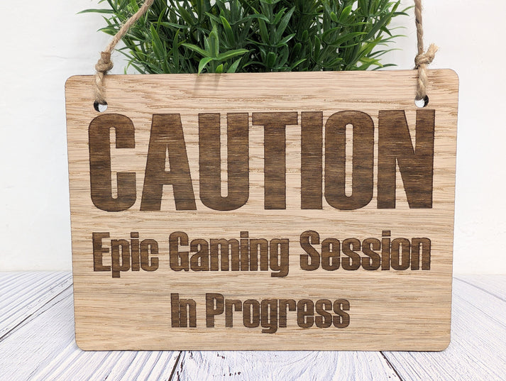 Warning Epic Gaming Session Sign - Durable & Stylish Decor ...