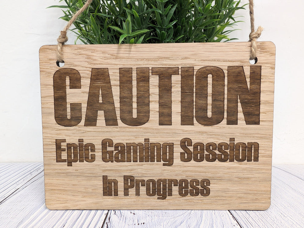 Warning Epic Gaming Session Sign - Durable & Stylish Decor ...
