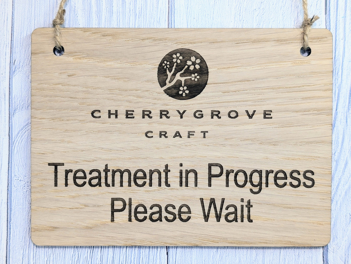 Personalised "Treatment in Progress" Hanging Sign - Customisable Wood ...