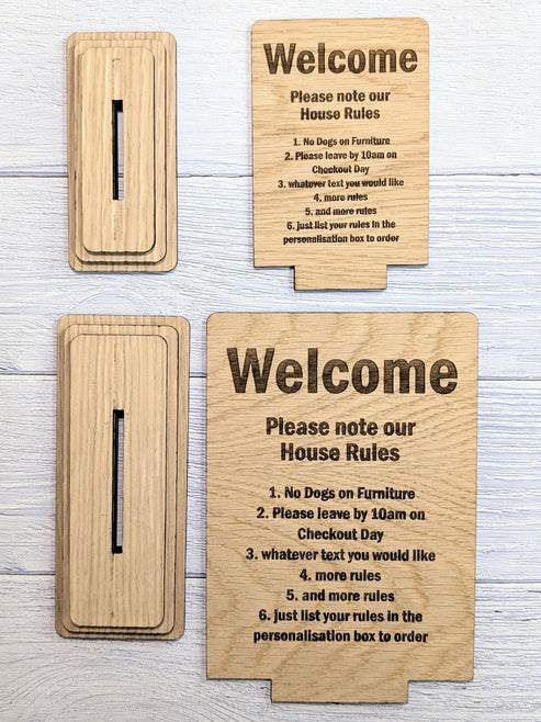 Personalised House Rules Wooden Sign - Ideal for Home and Holiday ...
