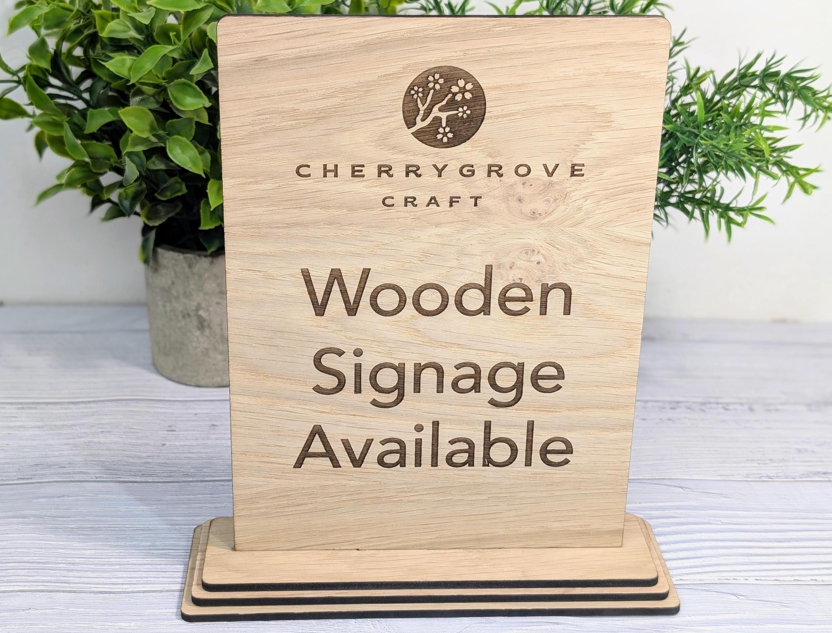 Personalised XL Wooden Table Sign for Shops, Cafés & Markets ...