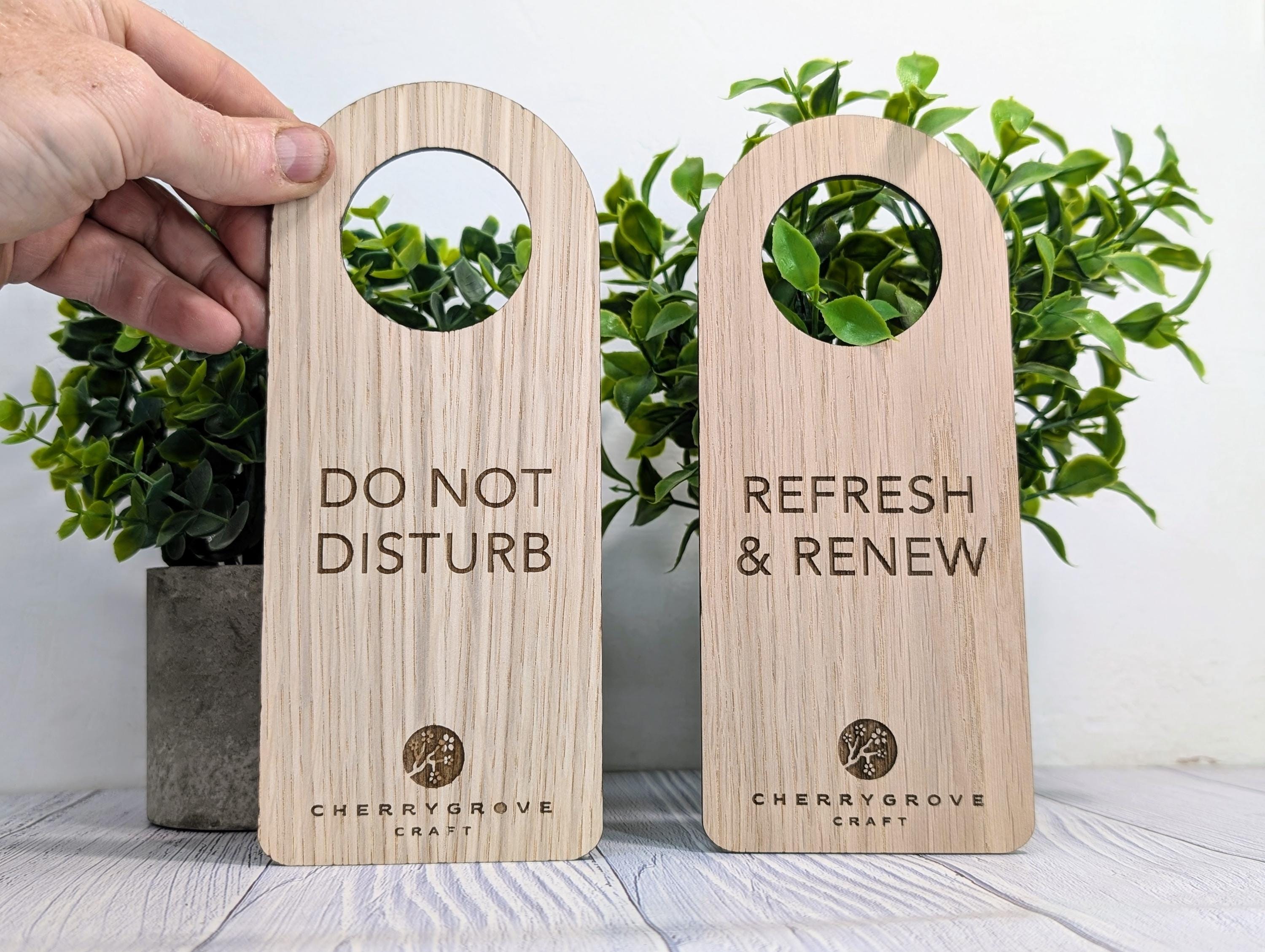 Wooden Hotel Door Hangers - Do Not Disturb & Clean Room Signs ...