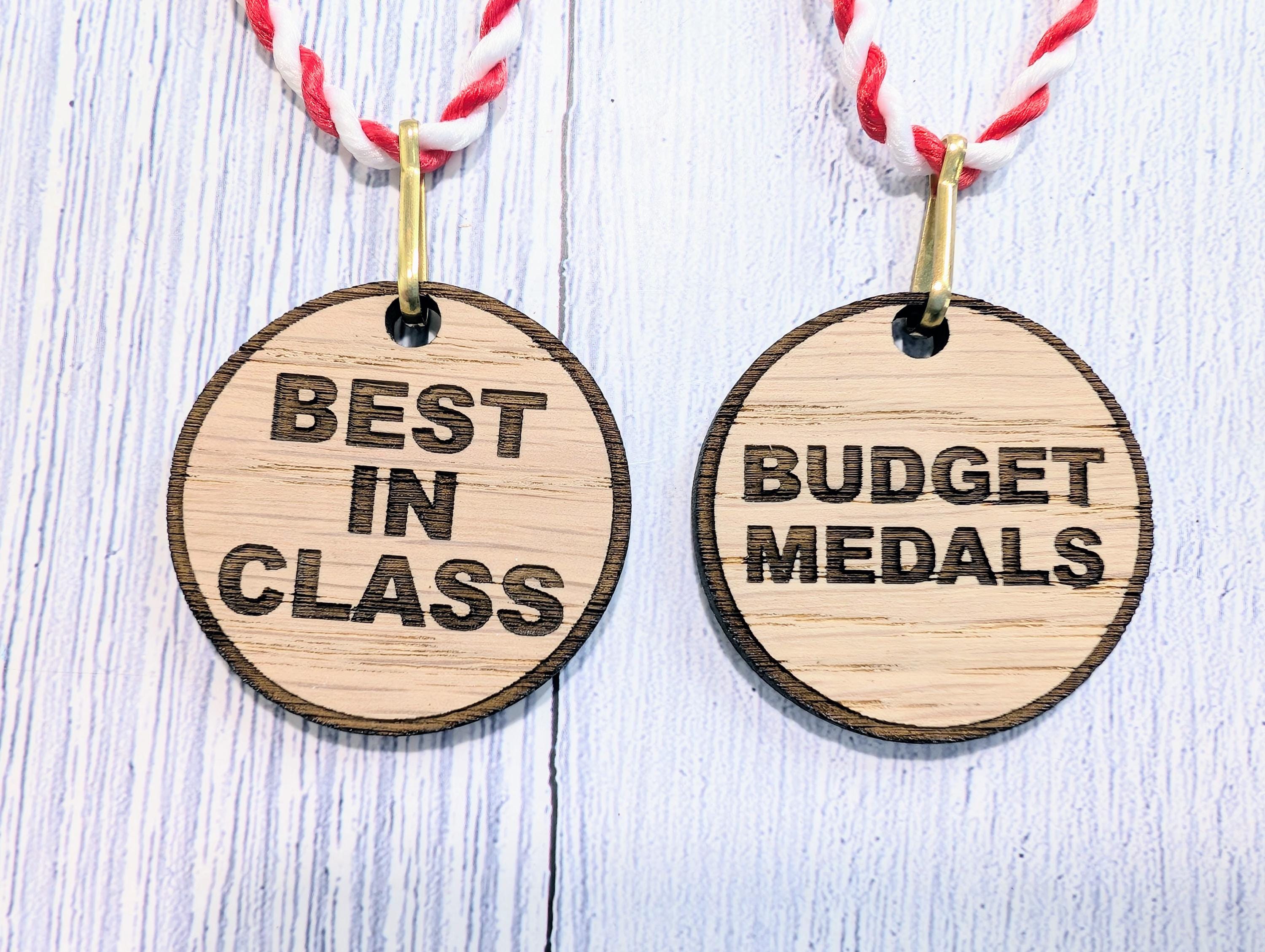 Budget Oak MDF Medals 40mm with String Lanyard | Affordable Awards for ...