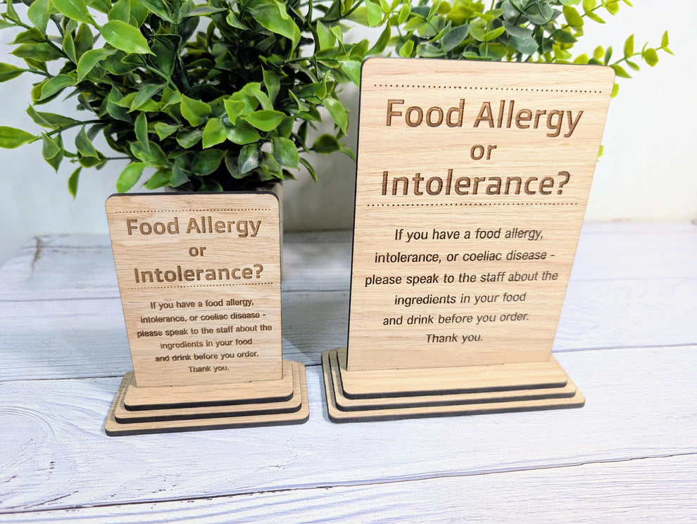 Custom Wood Food Allergy Sign - Café & Restaurant Notice – CherryGroveCraft