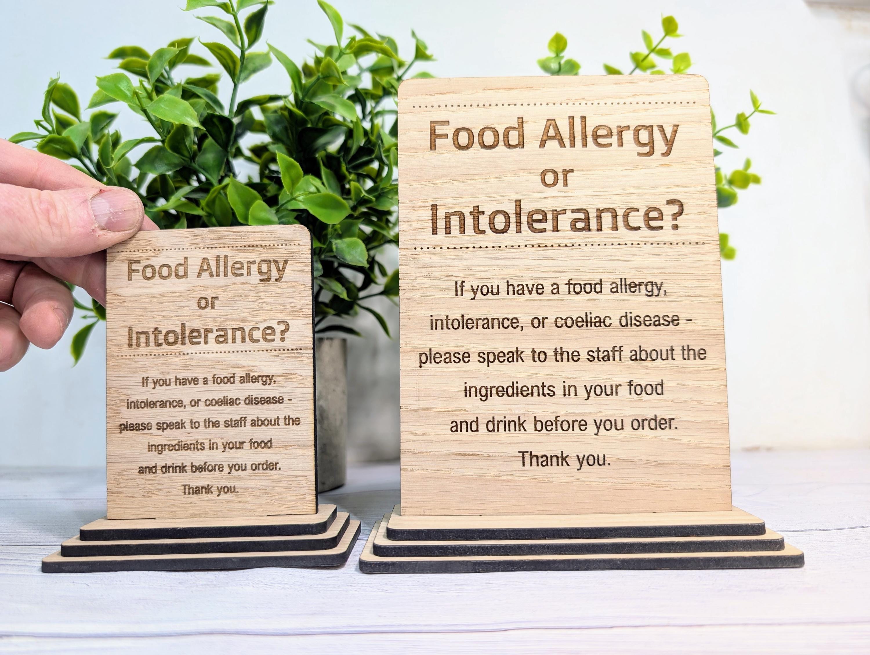 Custom Wood Food Allergy Sign - Café & Restaurant Notice – CherryGroveCraft