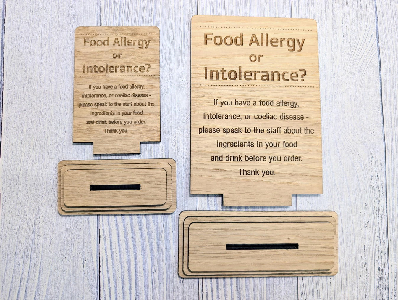 Custom Wood Food Allergy Sign - Café & Restaurant Notice – CherryGroveCraft