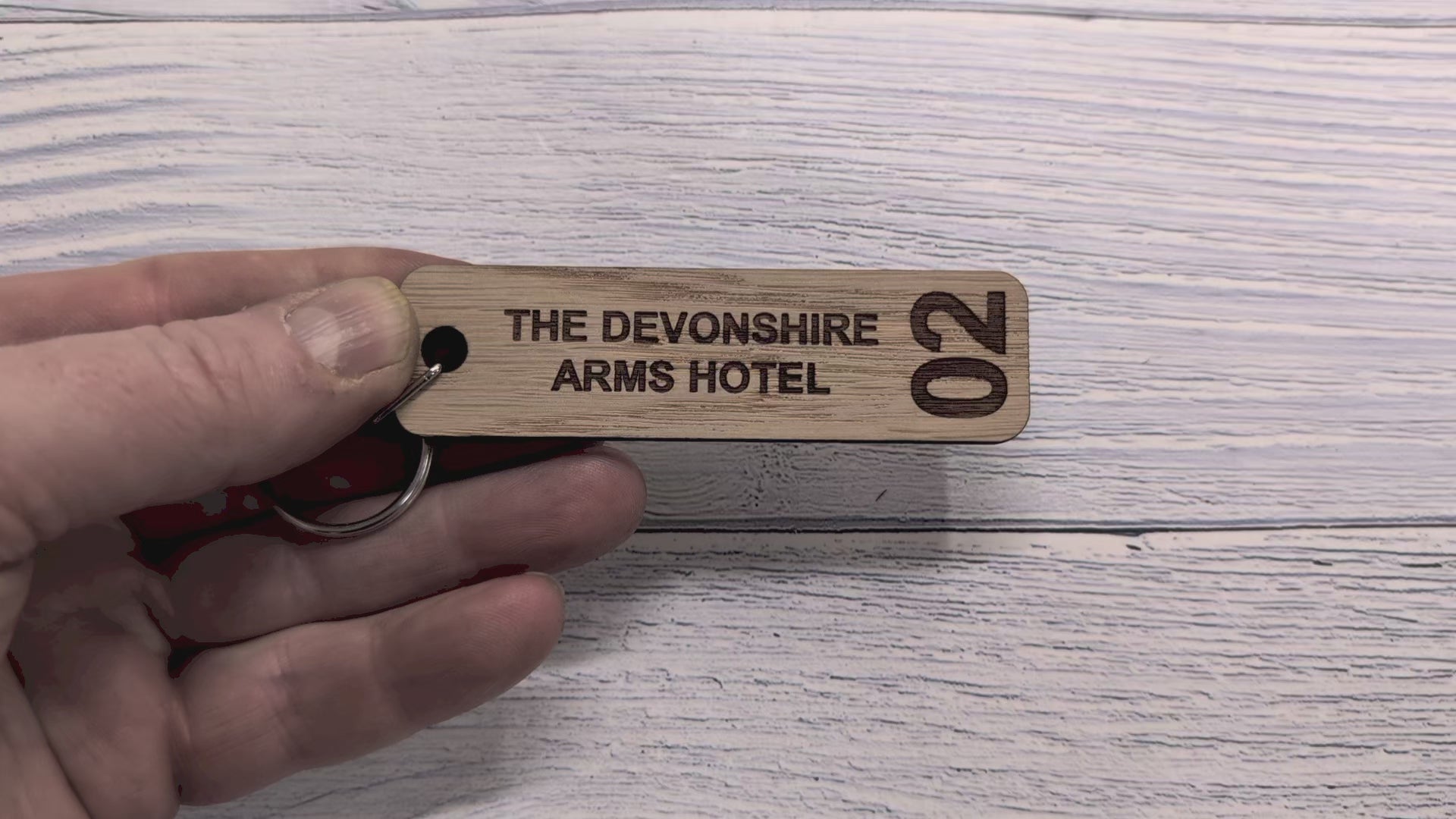 Personalised Hotel Room Number Keyrings - High-Quality Oak Veneer ...