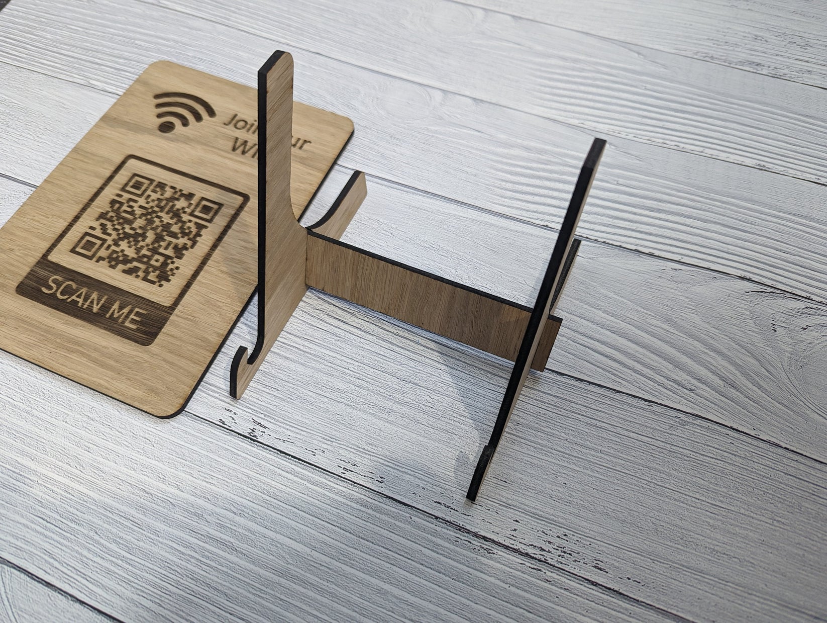 Wooden WiFi Code Sign, WiFi QR Code Sign, QR Code Sign, Oak ...