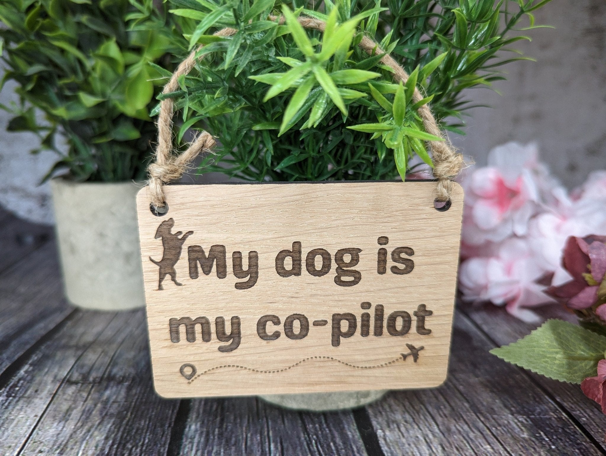 Doggy Co-Pilot Wooden Sign | Dog Lover's Hanging Gift – CherryGroveCraft