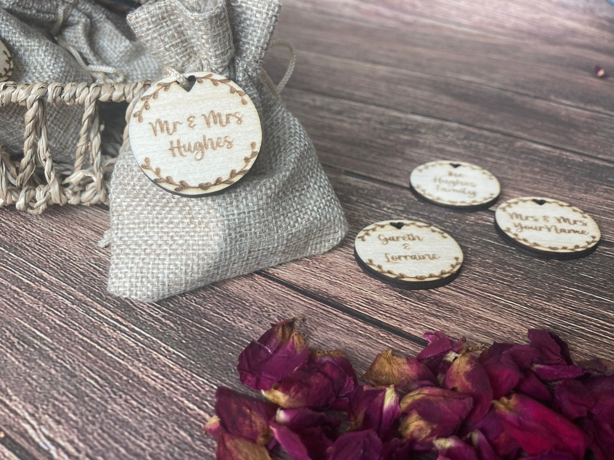 Personalised Wedding Favour Bags Personalised Confetti Bags CherryGroveCraft