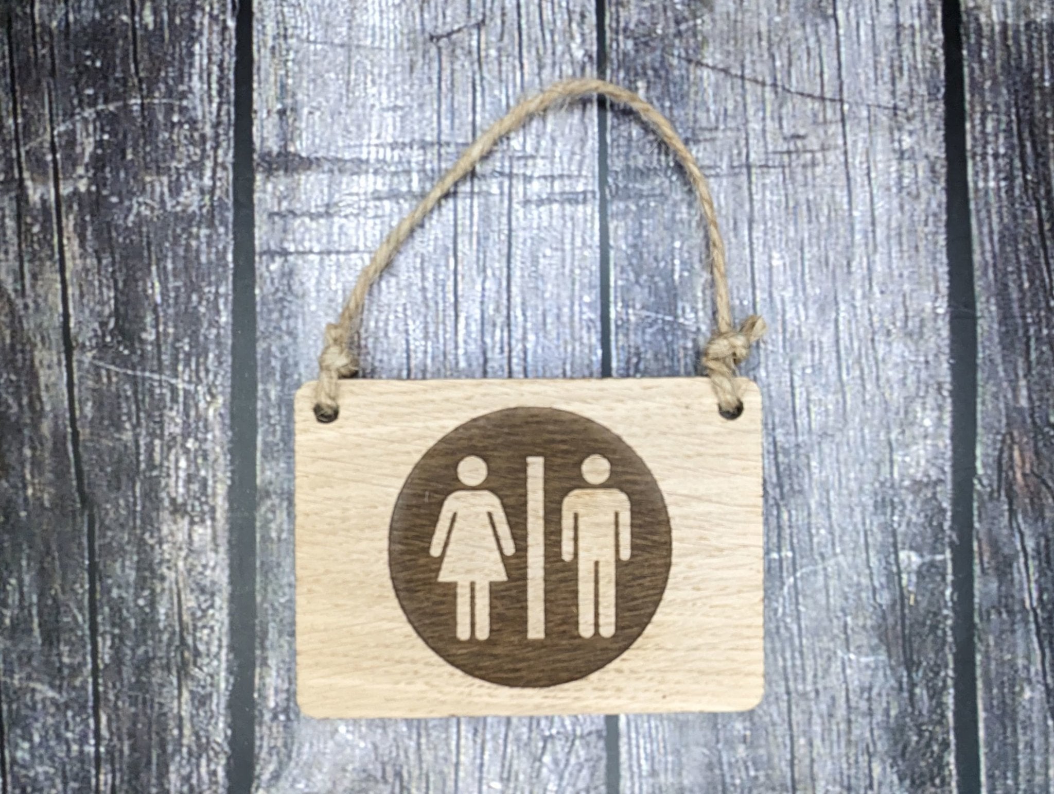 Wooden Toilet Signs - Rustic Bathroom Signage for Hotels, Restaurants ...